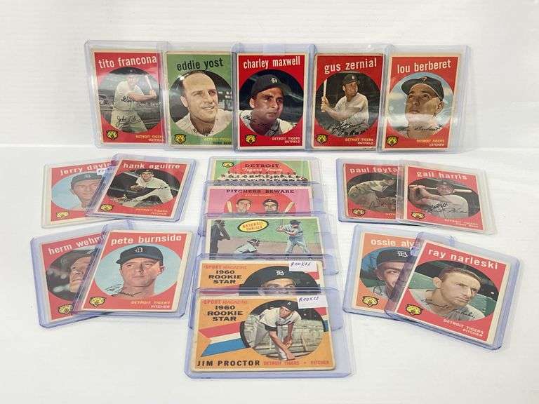 Older Detroit Tigers sports cards, includes: (16) 1959 Topps, and (2 ...