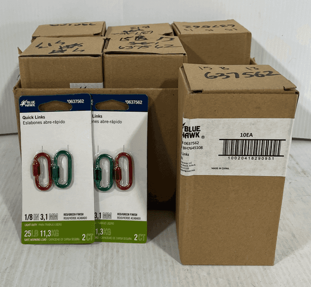 (6) Boxes of Blue Hawk quick links, 10 per box, new, never used ...