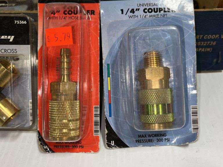 (10) Brass air compressor fittings, all new - Albrecht Auction Service