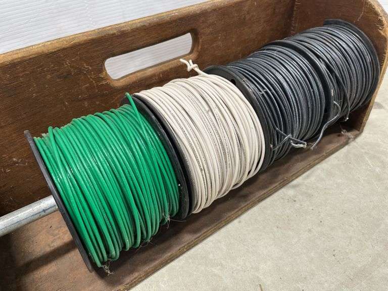 No. 12 AWG Copper Wire, (4) 500' Spools Standard Wire with carrier and ...
