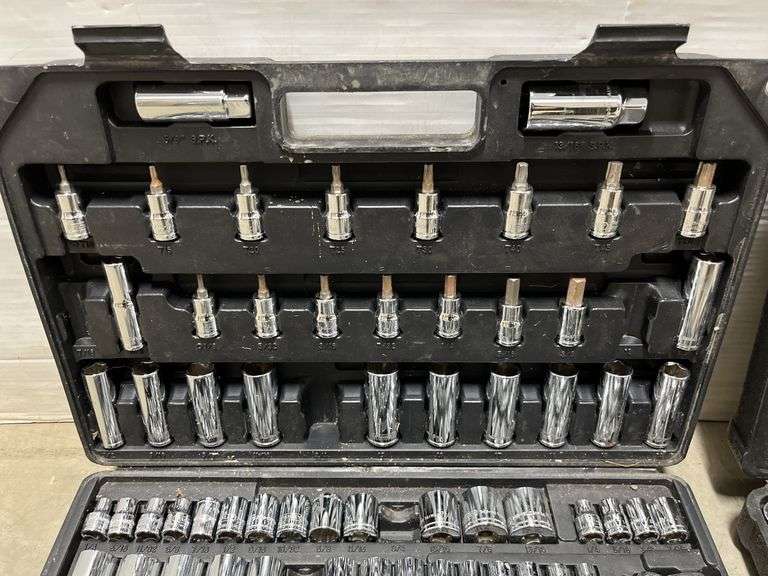 (2) Partial socket sets, over 150 sockets together, ratchets, and extensions - Albrecht Auction ...