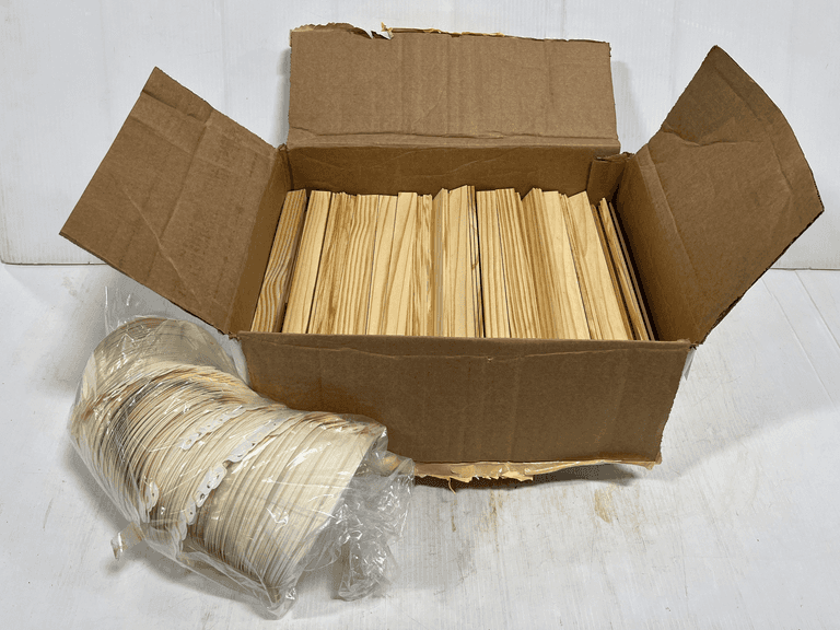 Very large box of paint mix sticks, and box of (1,000) PPG paint ...