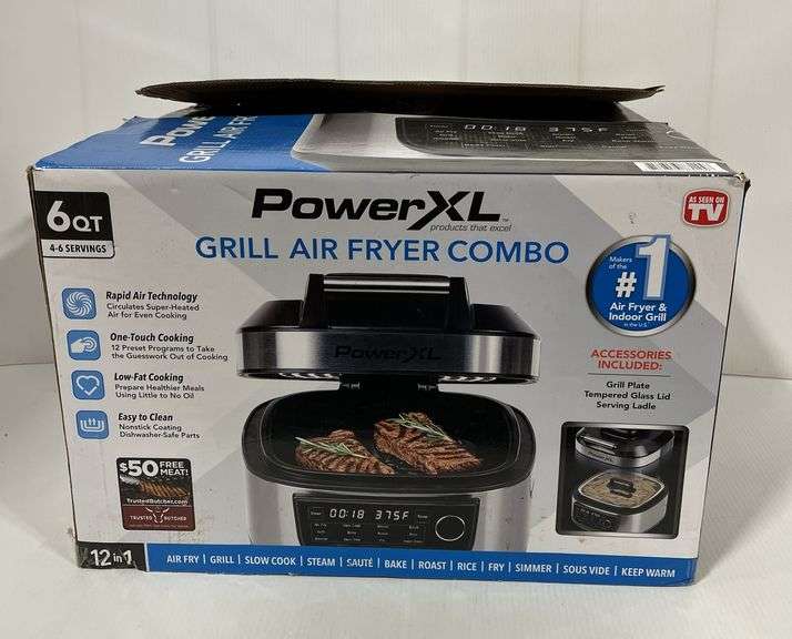 Power XL grill/airfryer combo, good - Albrecht Auction Service