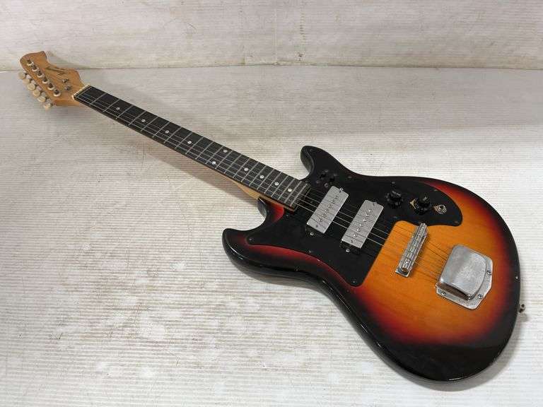 1970s Harmony H802 M1J electric guitar, 2 pickups, sunburst finish ...
