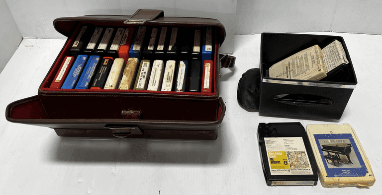 (52) Individual 8-tracks, (2) Different 8-track carrying cases, and ...
