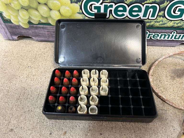 Box of muzzle loading items, and a muzzle loading box with gun cleaning ...