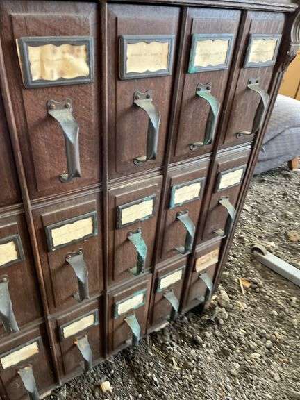 Older Postal cabinet with pull down drawers, 35" x 15" x 42" - Albrecht ...