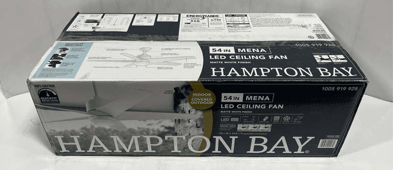 Hampton Bay "MENA" ceiling fan, 54" fan with LED lights, matte white ...