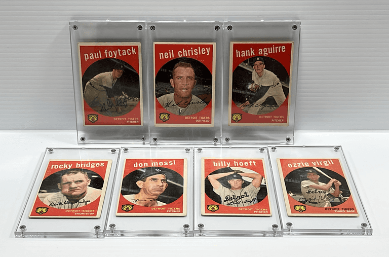 (7) 1959 Detroit Tigers Cards, includes: No. 203 Ozzie Virgil, 2nd card ...