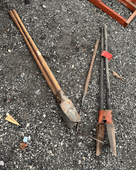 (2) Post hole diggers and old school weed wacker - Albrecht Auction Service