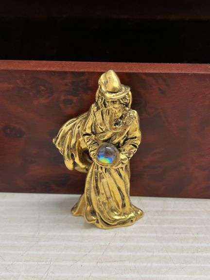 Wooden box with (4) different wizards, includes: 1- New cromancer with ...