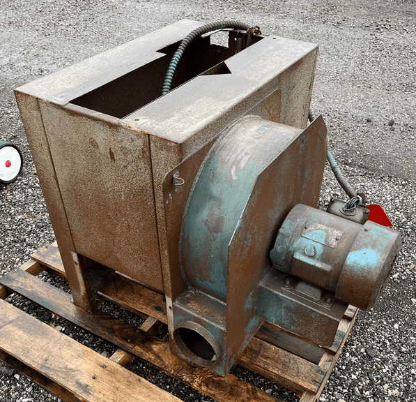 Machine base with part hold down and dust collector blower, 32" x 35 ...