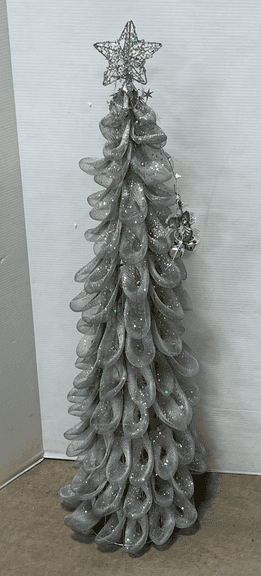 Tall silver glitter Christmas tree with star on top, 36"H, new ...