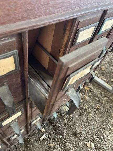 Older Postal cabinet with pull down drawers, 35" x 15" x 42" - Albrecht ...