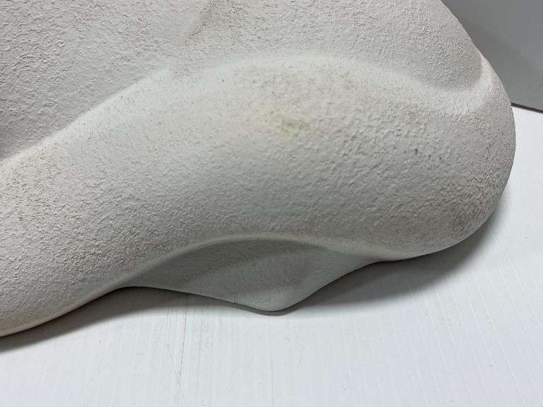 Halogen 6063 cat statue, textured painted pottery, circa 1990, 15"W x 9 ...