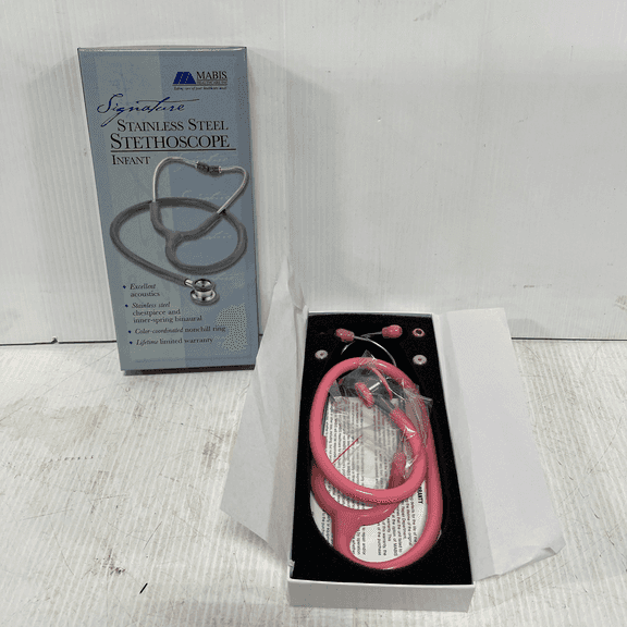 Signature stainless steel stethoscope for infant, pink, new in box ...