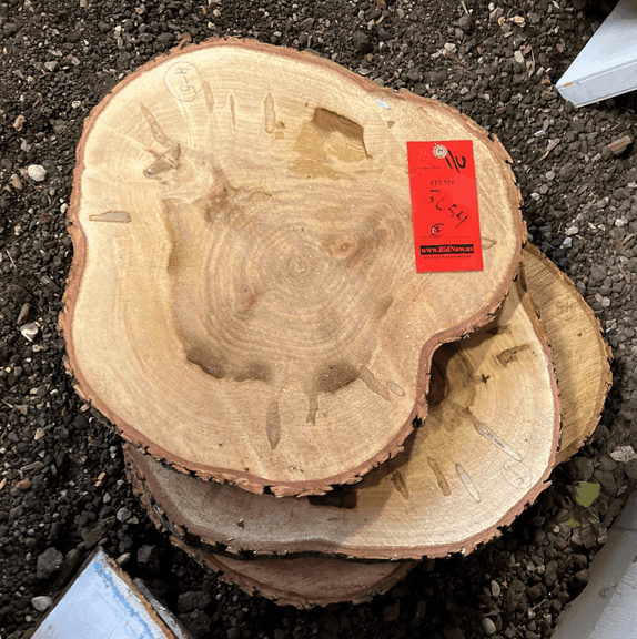 (4) Maple heart shape slabs, live edge, rough sawn, includes: One- 17 ...