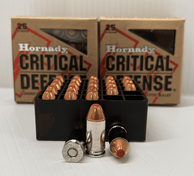 (50) Rounds of Hornady Critical Defense 9x18 Makarov Ammo, 95-Grain FTX ...