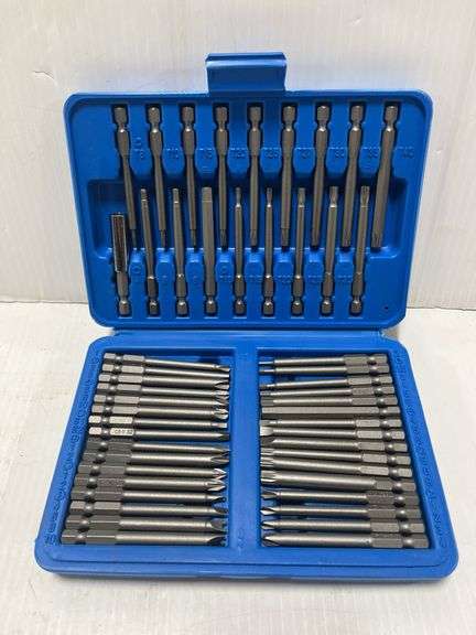 50-Piece magnetic extra long quick connect 1/4" shank bit set, torques ...