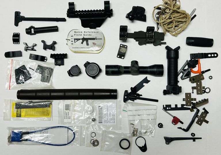 AR15 Gun parts and long gun related items, includes: AIM sports scope ...