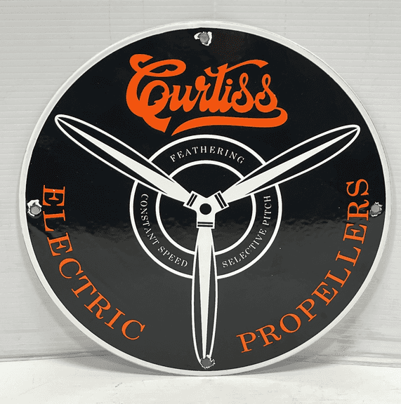Curtiss Electric Propeller Sign - Albrecht Auction Service