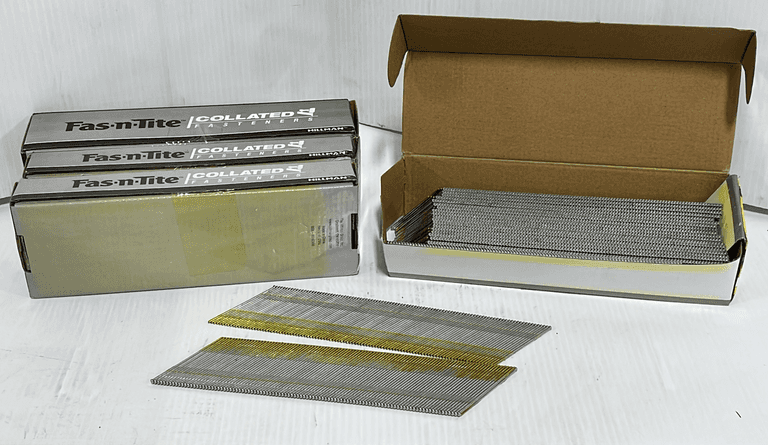 (4) Boxes of Fas-n-Tite finish nails, 1 1/2" and 2 1/2", like new ...