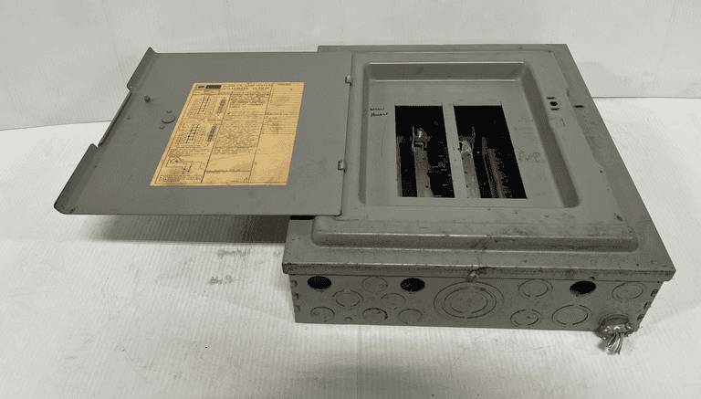 100 Amp Breaker panel with (10) breakers, 13"W x 15"H, good - Albrecht ...