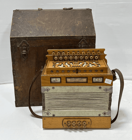 Antique concertina, 14"W x 16"H, wear is consistent with age - Albrecht ...