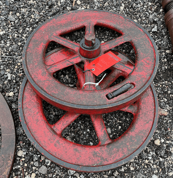 (2) Flywheels from an antique engine, 21"Dia, 1 11/16" thick, do not ...
