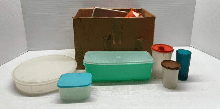 Over (60) older tupperware items, some are new, most are used but still ...