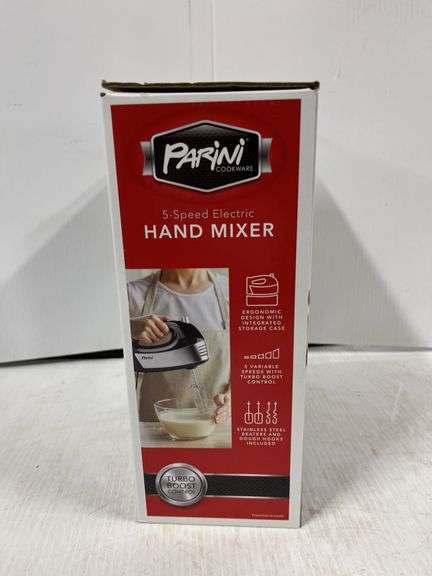 Parini Cookware 5-speed electric hand mixer, stainless steel beaters ...