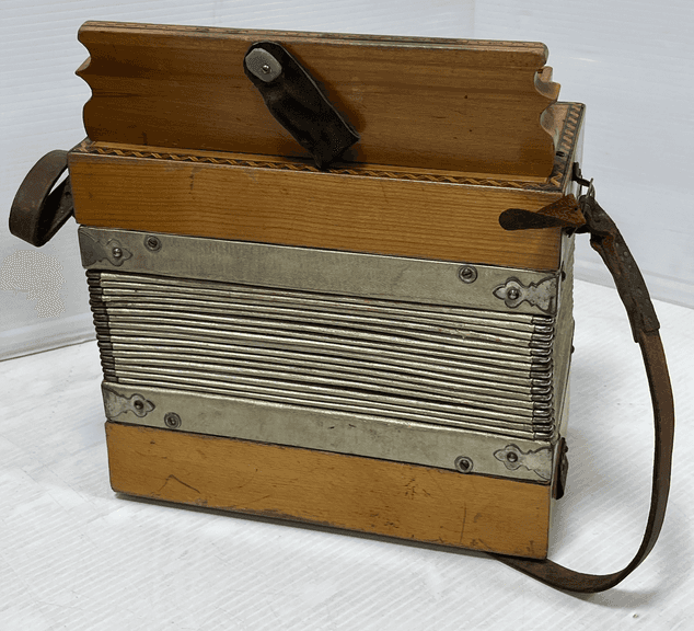 Antique concertina, 14"W x 16"H, wear is consistent with age - Albrecht ...