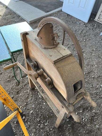 Older wooden corn sheller, Hockins Valley Manufacturer, seems to work ...