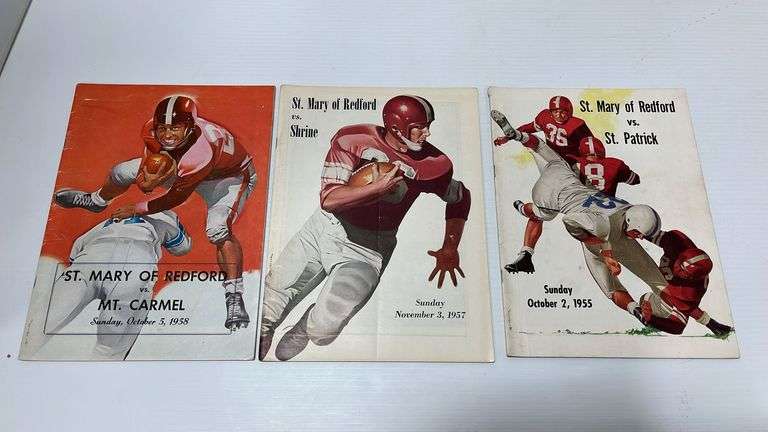(12) Different St. Mary's of Redford high school football game programs ...