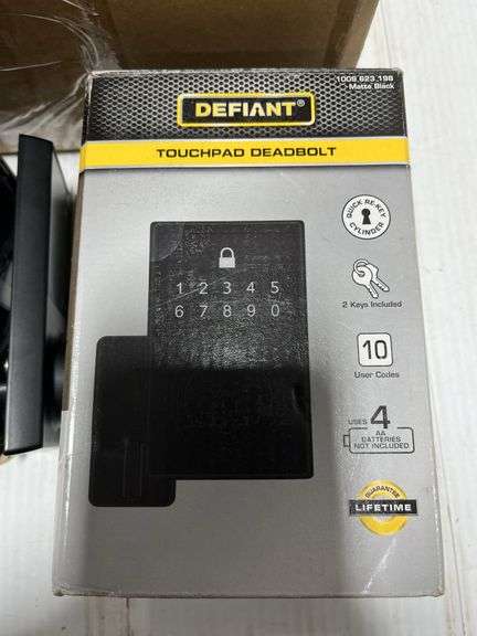 Defiant touchpad deadbolts, open boxes - Albrecht Auction Service