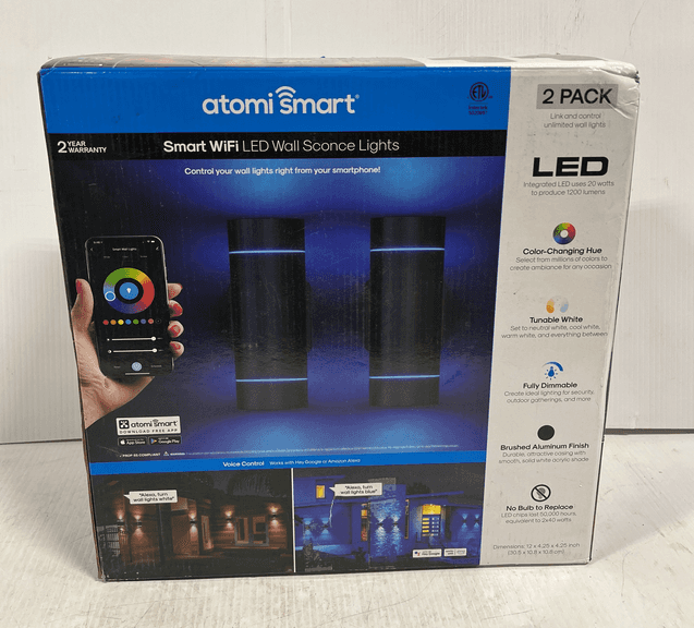 2-Pack of Atomi Smart LED wall sconce lights, like new - Albrecht ...