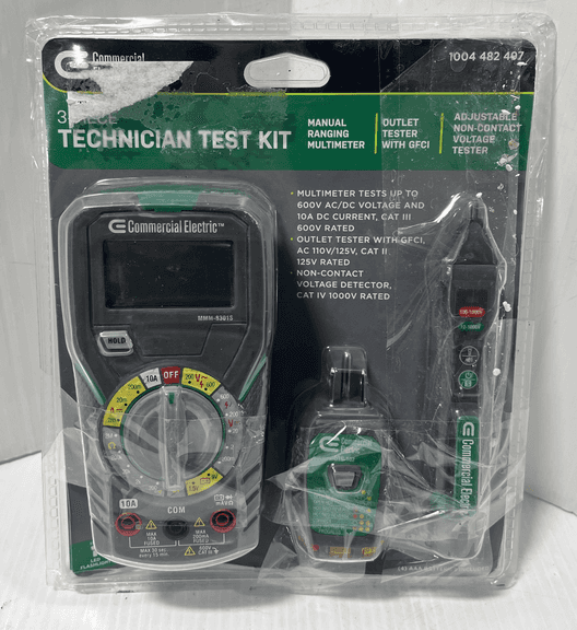 Consolidated electric technicians test kit, with manual ranging ...