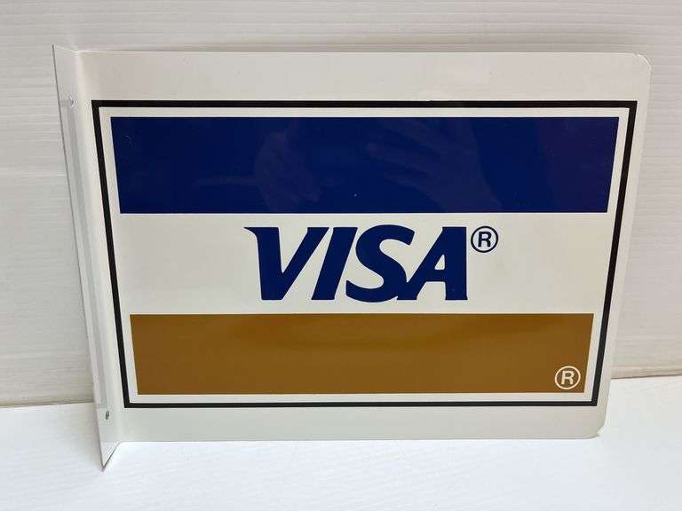 Double-Sided Flanged "Visa" Sign - Albrecht Auction Service