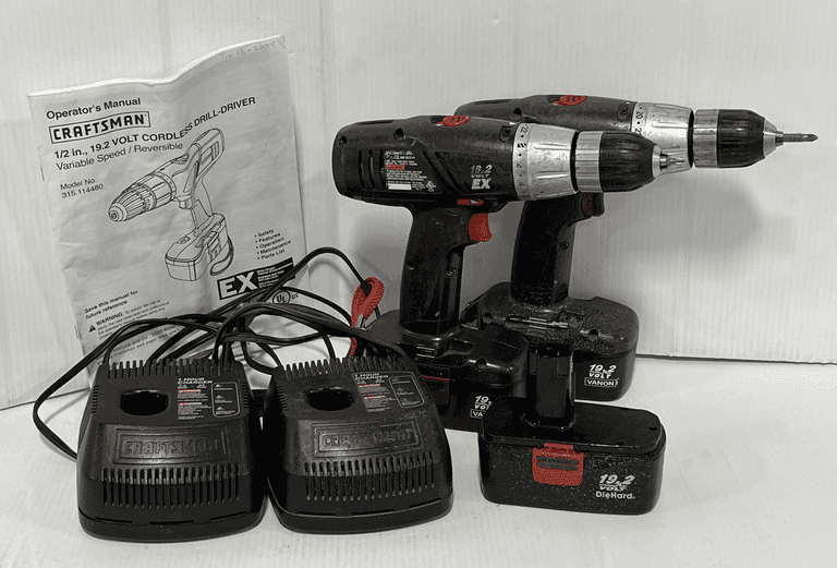 Craftsman cordless drill, 1/2", 19.2V cordless drill driver, includes ...