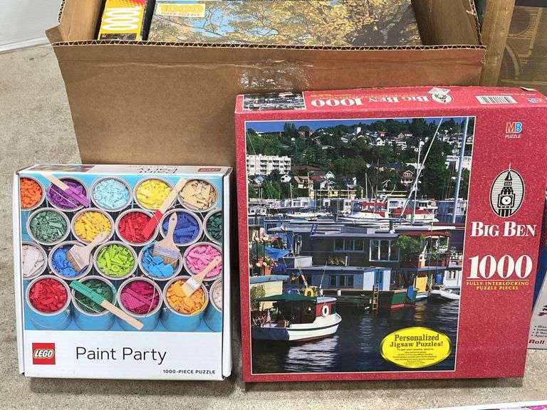 (35) Puzzles, 500-1,000 pieces, and (1) Puzzle Stow & Go, great, used ...
