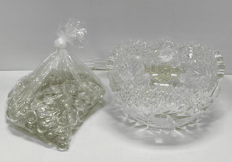 Older LE Smith glass crystal lustre bowl, 7 1/2", carnival aztec ...