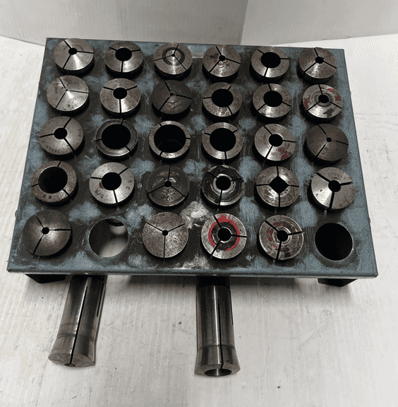 Rack of machinist 5C collets, good - Albrecht Auction Service