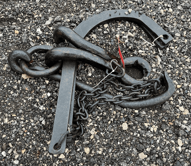 (3) Antique logging hooks, all 3-appear to be hand forged, just as ...