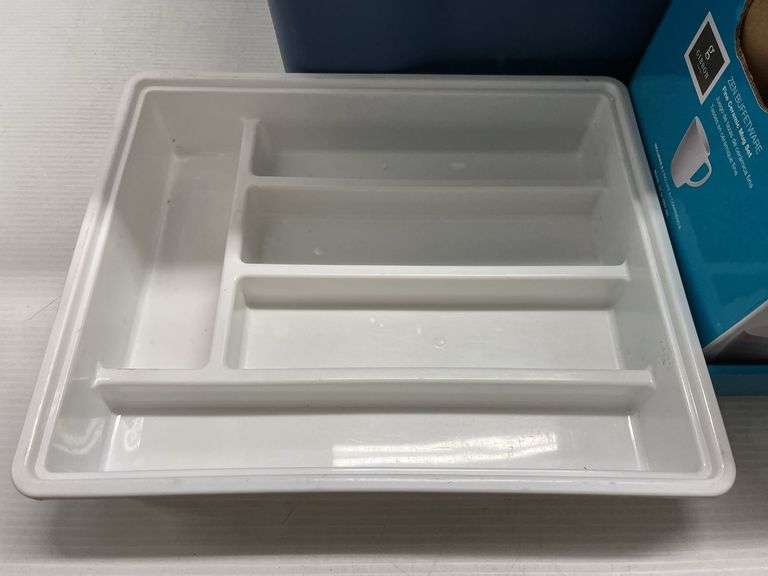 (4) Red glass mixing bowls, optimus heater, set of (8) new gibson zen ...