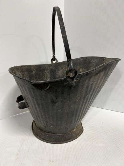 Coal scuttle with two handles, 17" x 12" x 11 1/2", some wear ...