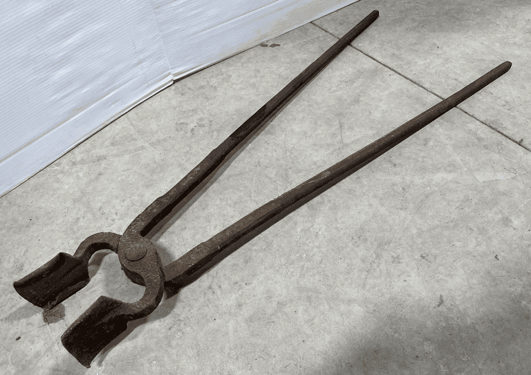 Very large antique blacksmith tool, 35"L, good - Albrecht Auction Service