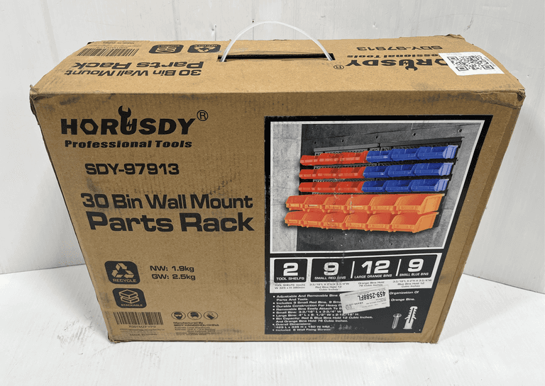 30-Bin wall mount parts rack, everything needed to mount on your wall ...