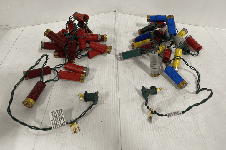 (2) Man cave/bar shotgun shell string lights, 4'L, good, both working ...