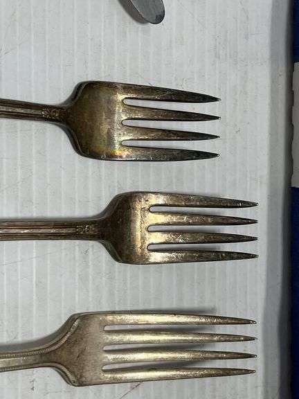 Approx. (200) antique silver-plate silverware, multiple patterns and ...