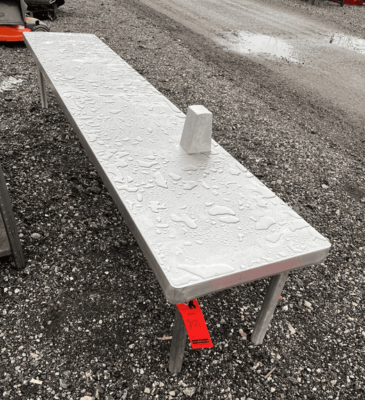 Stainless steel table, 18" x 90" x 18"H - Albrecht Auction Service